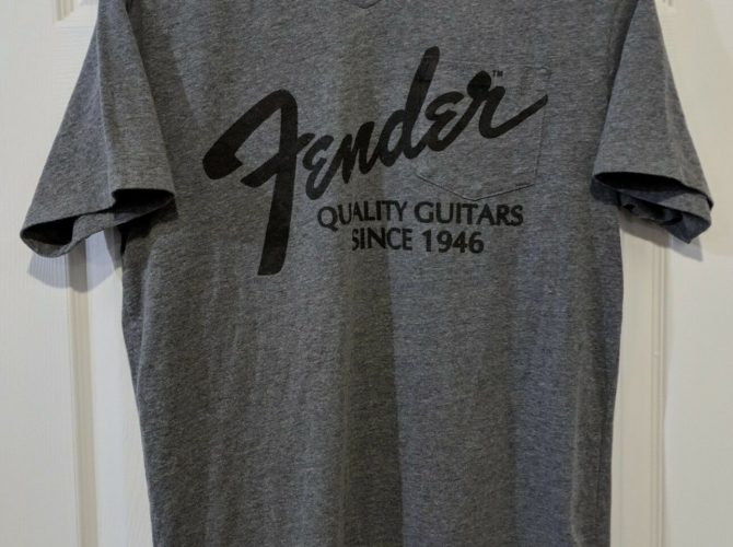 Fender Guitars V Neck Pocket Tee Shirt - I Love T-shirts